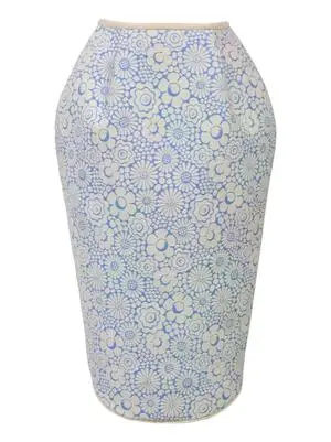 Thom Browne Floral Print Lantern Skirt - Neutrals