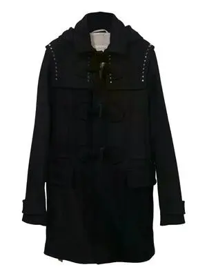 Valentino Garavani Wool Toggle Coat With Rockstud Embellishment - Black