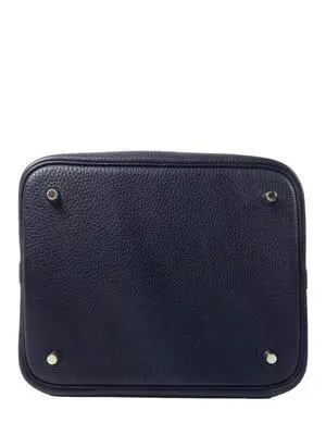 Hermès Mm Picotin Leather Tote Bag - Blue