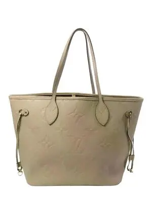 LOUIS VUITTON Louis Vuitton Neverfull MM Calfskin Tote Bag Neutrals
