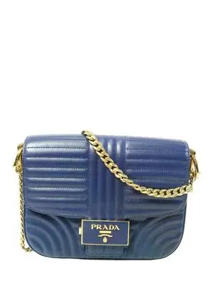 Prada Quilted Chain Shoulder Bag - Blue