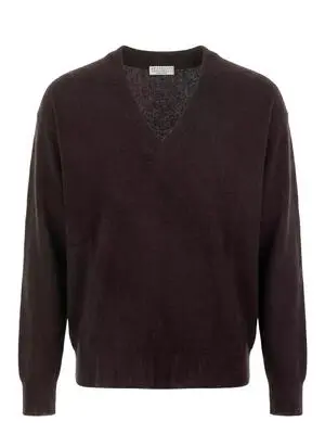 Brunello Cucinelli V-neck Cashmere Sweater - Brown