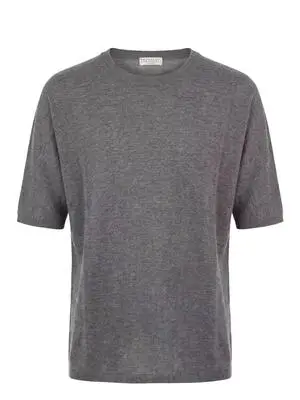 Brunello Cucinelli Cashmere Crew Neck T-shirt - Grey