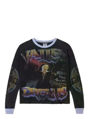 VALE FOREVER Wrath Of Faith" Thermal Waffle-knit Sweater - Black