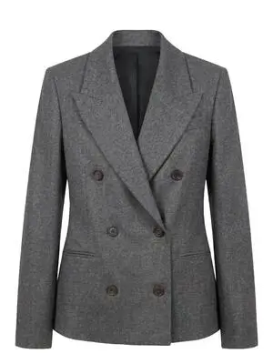 Brunello Cucinelli Double-breasted Peak-lapel Jacket - Grey