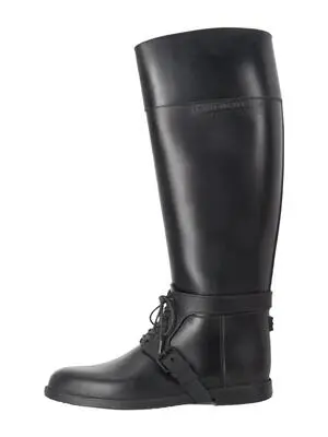 Givenchy Lace-up Detail Knee-high Rubber Boots - Black