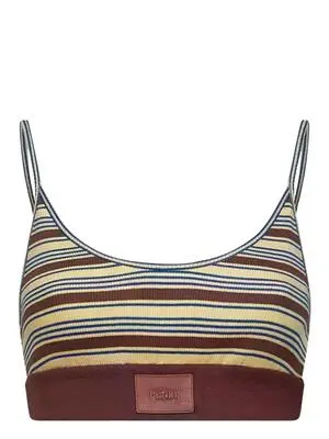 Fendi Striped Ribbed Top - Brown