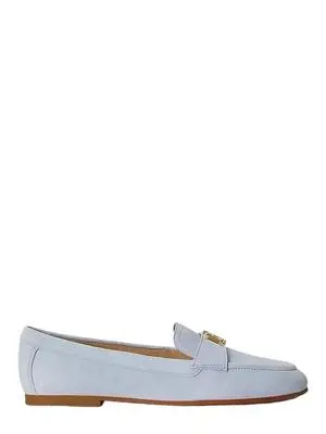 Ralph Lauren Averi Iii Logo-plaque Suede Loafers - Blue