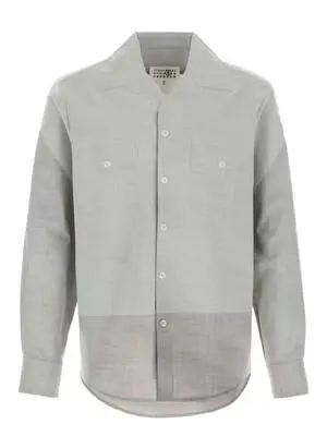 MAISON MARGIELA Panelled Long-sleeve Shirt - Grey