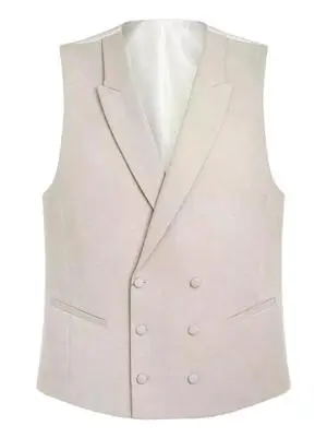 ETIEM TEXTIL S.L. Double-breasted Peak-lapel Waistcoat - Neutrals