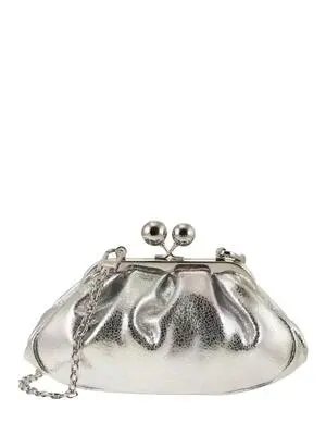 Max Mara Metallic Gathered Shoulder Bag - Silver