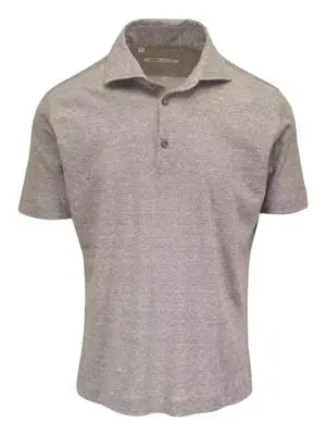 MAURIZIO BALDASSARI Marl-texture Short-sleeve Polo Shirt - Neutrals