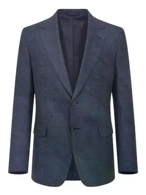 Zegna Check-pattern Blazer - Blue