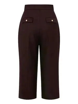 Elisabetta Franchi Pleated Wide-leg Trousers - Brown