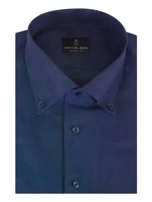 EMANUEL BERG Textured Button-down Shirt - Blue