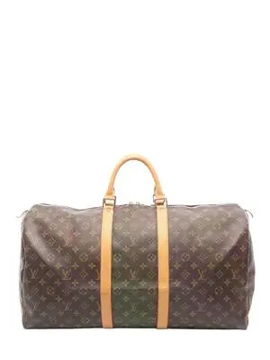 LOUIS VUITTON Monogram Keepall 55 Travel Bag - Brown