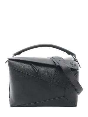 Loewe Large Calfskin Puzzle Edge Satchel - Black
