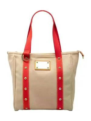LOUIS VUITTON Antigua Cabas Mm Tote Bag - Red