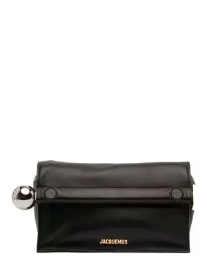 Jacquemus La Pochette Rond Carré Leather Clutch - Black