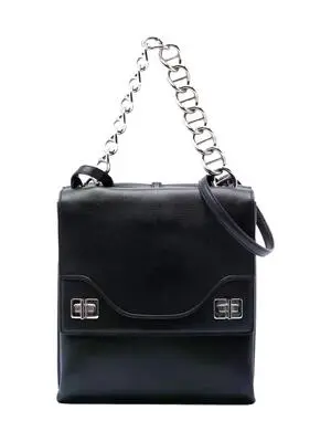 Prada Soft Calf Double Turnlock Satchel - Black