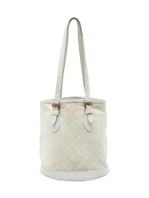 LOUIS VUITTON Monogram Mini Lin Bucket Pm Shoulder Bag - Neutrals