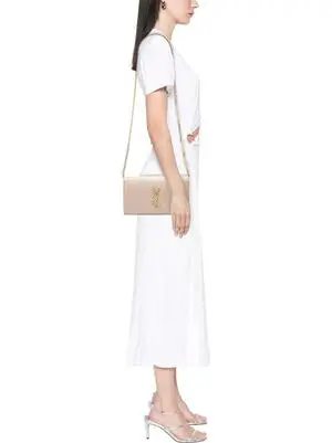 Saint Laurent Monogram Kate Wallet On Chain Bag - Neutrals