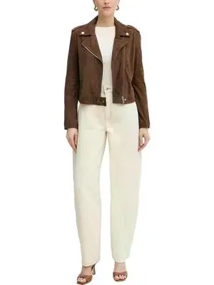 Armani Exchange Suede Biker Jacket - Brown