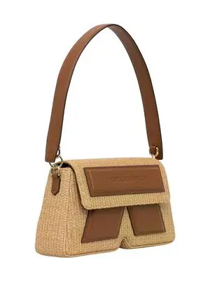 Karl Lagerfeld Ikon K Woven Shoulder Bag - Neutrals