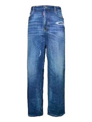 Dsquared2 Distressed Whiskered Jeans - Blue