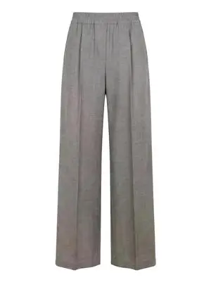 Brunello Cucinelli Pleated Wide Leg Trousers - Grey