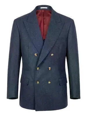 Brunello Cucinelli Double-breasted Peak-lapel Blazer - Blue