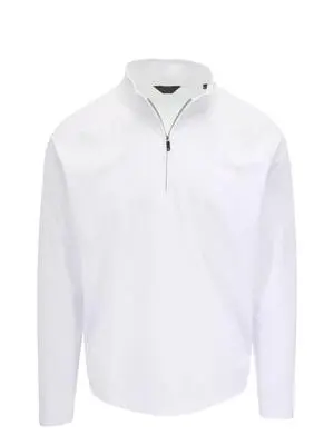 DEKE Quarter-zip Jersey-knit Sweatshirt - White