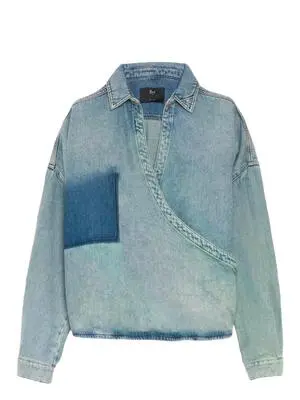 3x1 Melanie Wrap-effect Denim Shirt - Blue