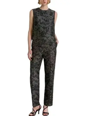 Alberta Ferretti Floral-print Trousers - Grey