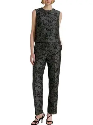 Alberta Ferretti Sleeveless Floral Print Blouse - Grey