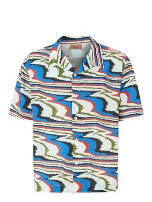 Missoni Abstract-print Short-sleeve Shirt - Blue