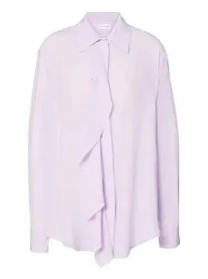 Victoria Beckham Asymmetrical Ruffled Silk Blouse - White