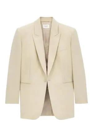 Saint Laurent Single-breasted Long-sleeved Jacket - Light Brown