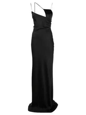 Attico Sleeveless Cut-out Detailed Flared Dress - Black
