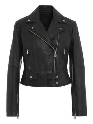 PINKO Pinko Short Zipped Leather Biker Jacket