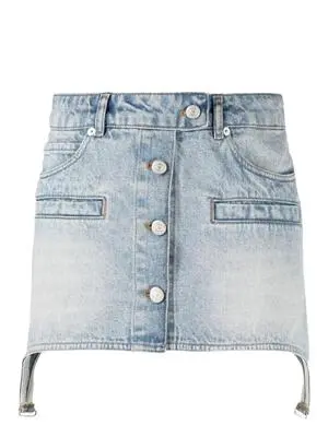 COURREGES Courrèges Asymmetrical Denim Mini Skirt - Gray