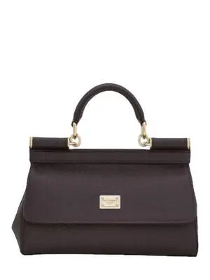 Dolce & Gabbana Sicily Handbag With Logo Plaque - Wine Red
