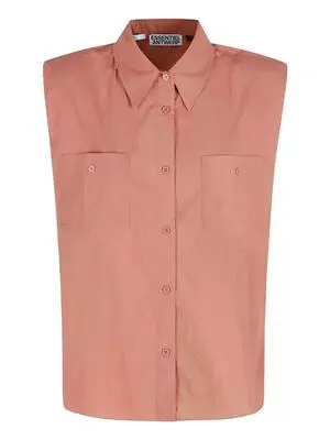 Essentiel Antwerp Sleeveless Shirt With Padded Shoulders - Red