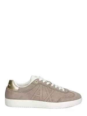 Armani Exchange Perforated Logo Sneakers - Neutrals