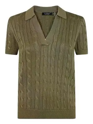 Ralph Lauren Cable-knit Polo Top - Green