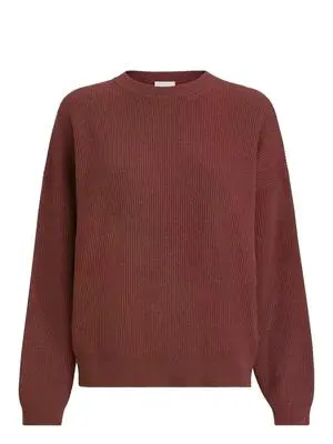 Brunello Cucinelli Sparkling Cashmere English Rib Sweater - Brown