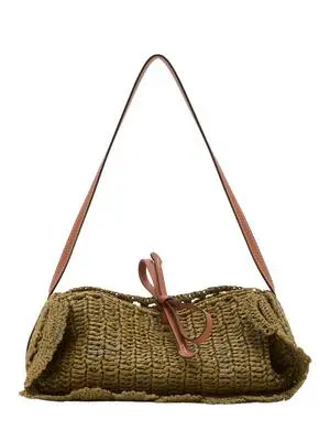 Ulla Johnson Ulla Johnson Marina Raffia Scallop Pouchette Olive