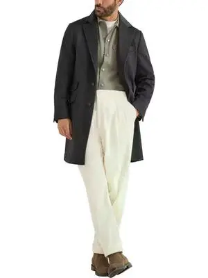Brunello Cucinelli Lightweight Virgin Wool Cloth Coat - Grey