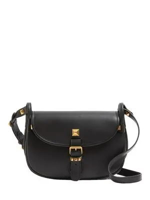 Valentino Garavani Flâneuse Medium Leather Shoulder Bag - Black