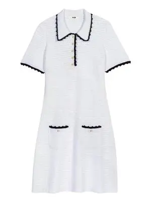 Maje Contrast-trim Mini Dress - White
